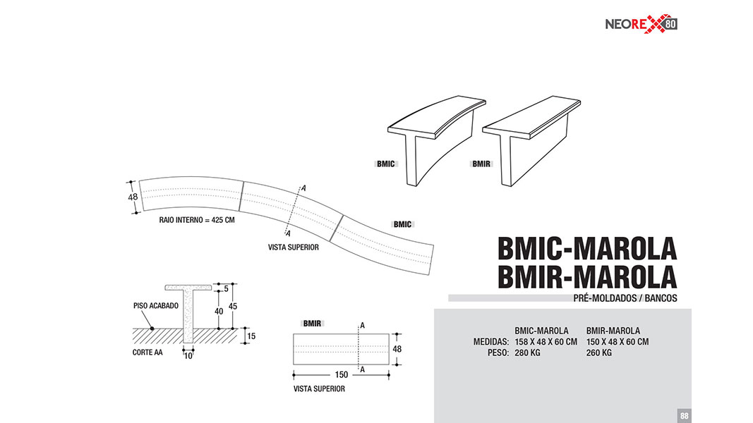BMIC / BMIR - NeoRex elementos vazados e pré-moldados